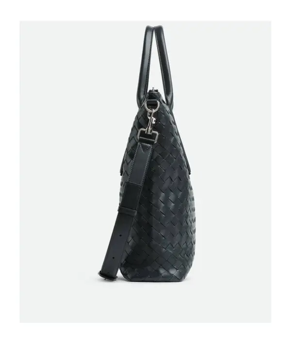 Bottega Veneta Intrecciato Zipped North-south Tote Bag - Ardoise