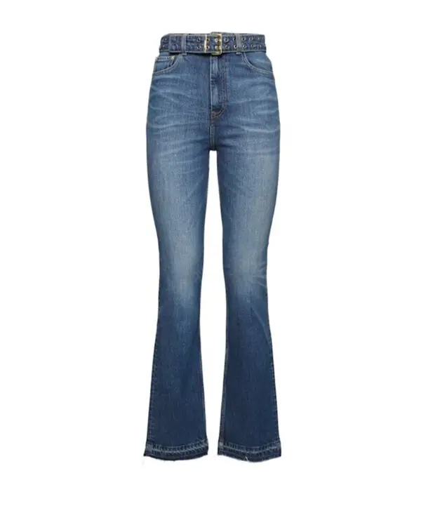 GANNI Belted Flare Jeans