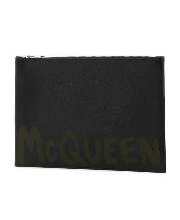 Alexander McQueen Graffiti Print Zipped Wallet