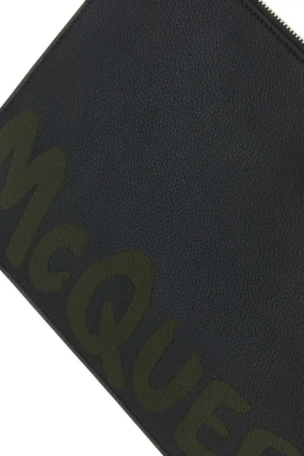 Alexander McQueen Graffiti Print Zipped Wallet