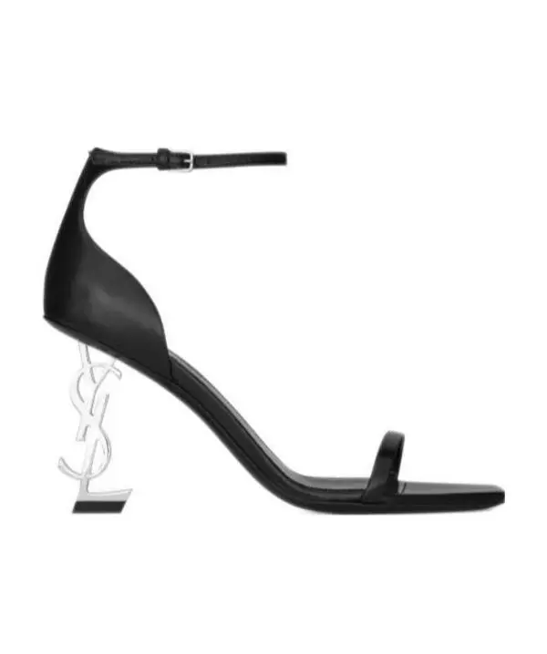 Saint Laurent Opyum High-heeled Sandals With Square Toe - Black