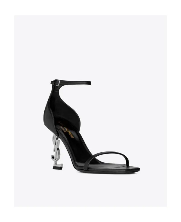Saint Laurent Opyum High-heeled Sandals With Square Toe - Black