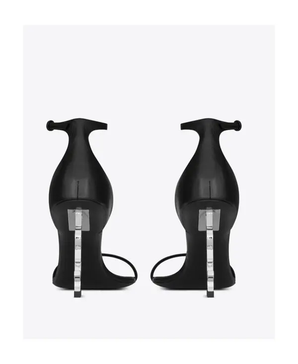Saint Laurent Opyum High-heeled Sandals With Square Toe - Black