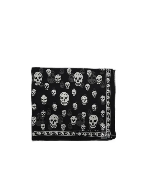 Alexander McQueen Skull Printed Scarf - Black