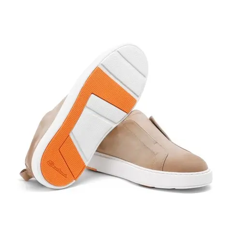 Santoni Slip-on Leather Sneakers