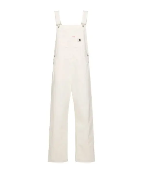 Carhartt Straight Jumpsuit With Adjustable Straps And Logo Detail - White