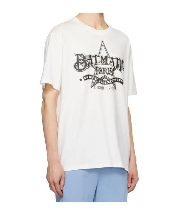 Balmain Star Printed Crewneck T-shirt - White