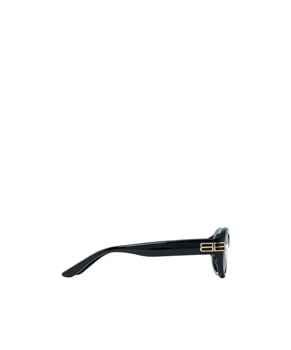 Balenciaga Oval Frame Logo Sunglasses - Black