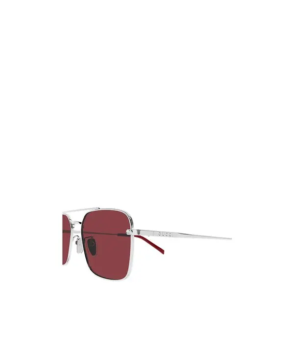 Gucci Rectangular Full Rim Sunglasses - Red