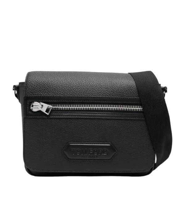 TOM FORD Logo Patch Shoulder Bag - Black