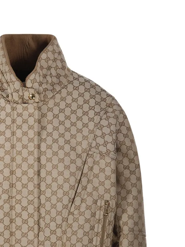 Gucci Gg Monogram Zip-up Bomber Jacket