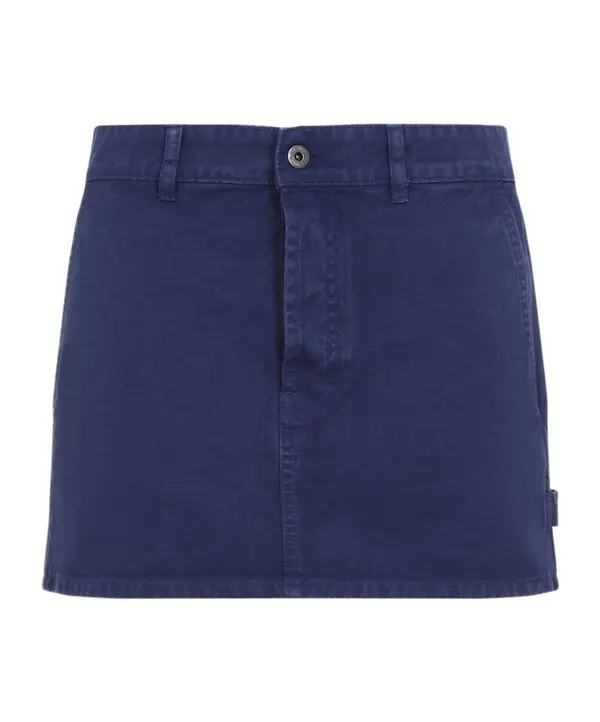 Miu Miu Logo-appliqué Mini Skirt - Indigo