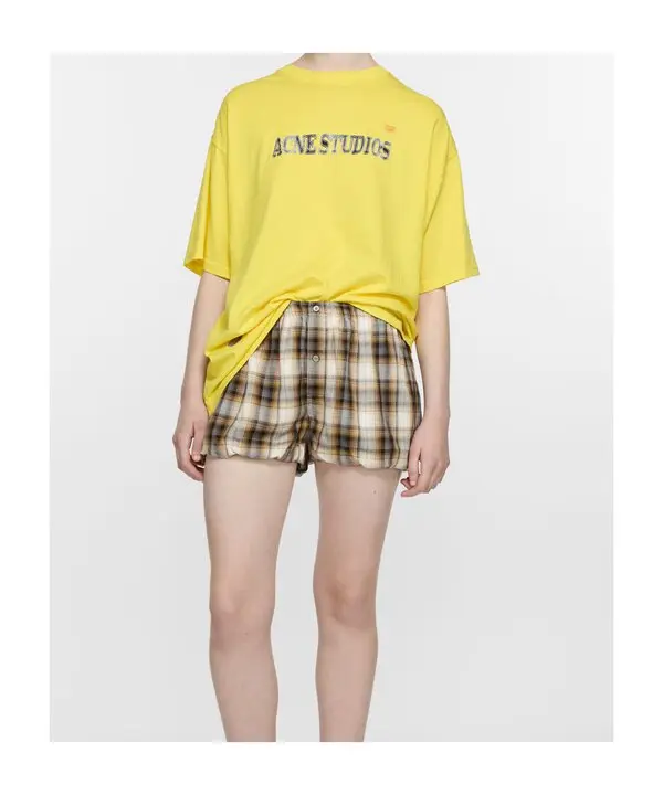 Acne Studios Plaid Check Shorts