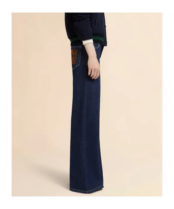 Marni Stretch Denim Wide-leg Jeans - Deep Blue