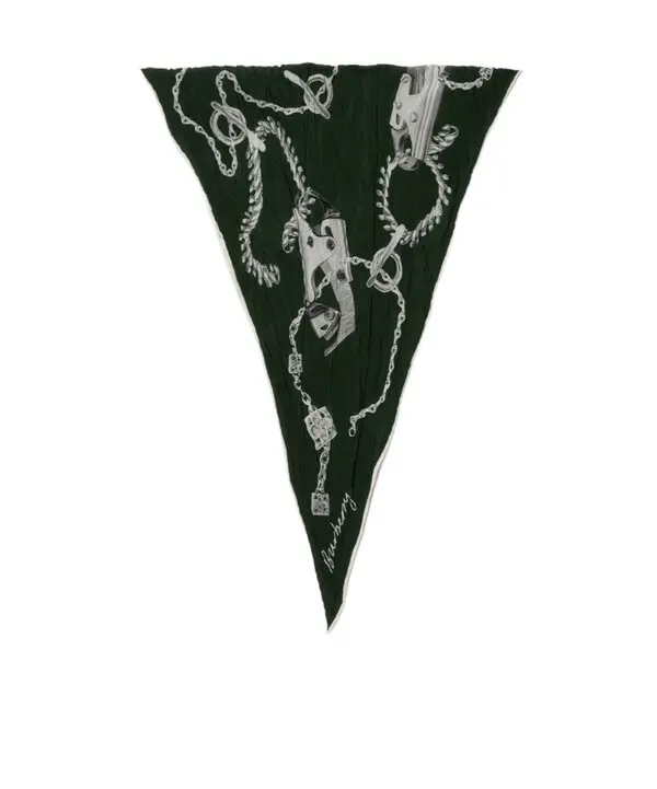 Burberry Knight-print Silk Scarf - Black