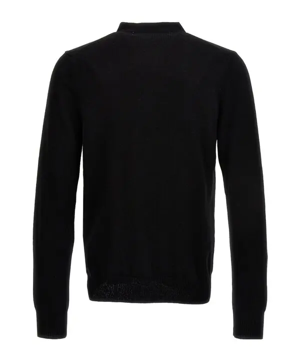 Play Comme Des Garcon Heart Logo Patch Wool Cardigan - Black