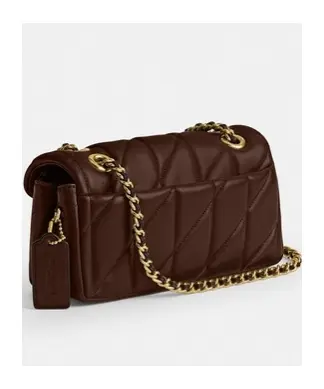 COACH Tabby 20 Logo Plaque Quilted Shoulder Bag - Brown