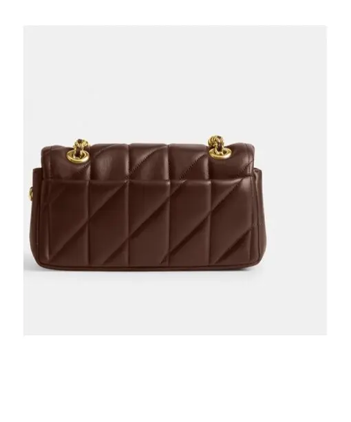 COACH Tabby 20 Logo Plaque Quilted Shoulder Bag - Brown