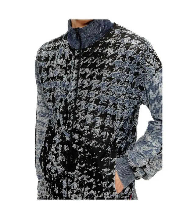 DIESEL® Devoré Houndstooth Zip-up Top