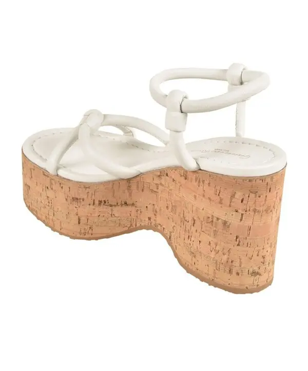 GIANVITO ROSSI Wedge Sandals With Ankle Strap And Knot Detailing