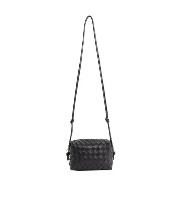 Bottega Veneta Loop Intrecciato Mini Camera Bag - Black