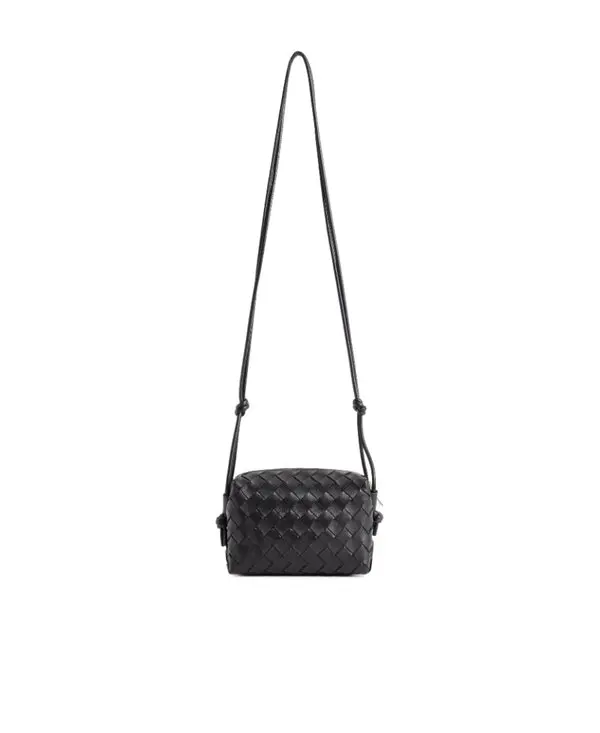 Bottega Veneta Loop Intrecciato Mini Camera Bag - Black