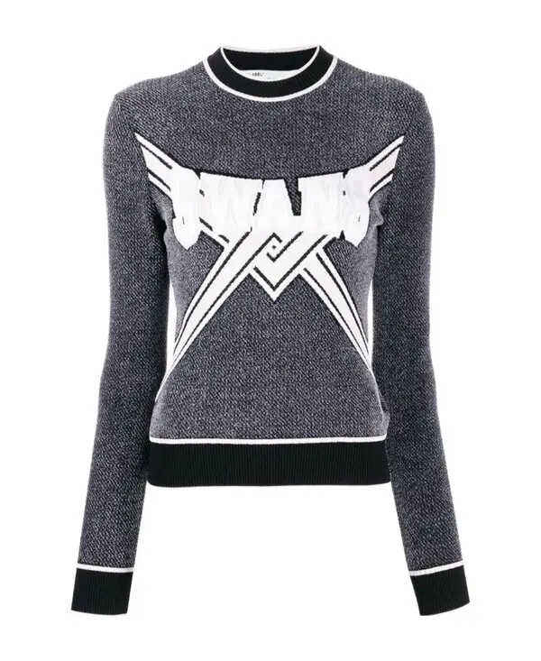 Off-White Swans Knitted Sweater - Black