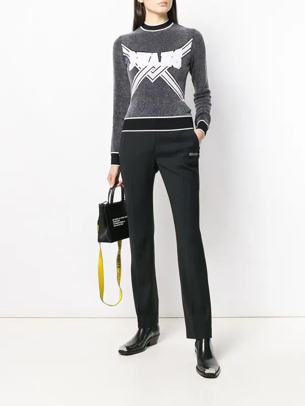 Off-White Swans Knitted Sweater - Black
