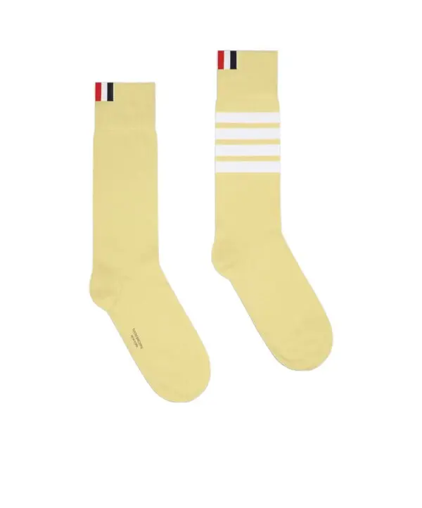 Thom Browne Four-bar Striped Crew Socks - Nude