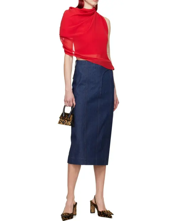 Jacquemus La Jupe De Nimes Obra Denim Midi Skirt