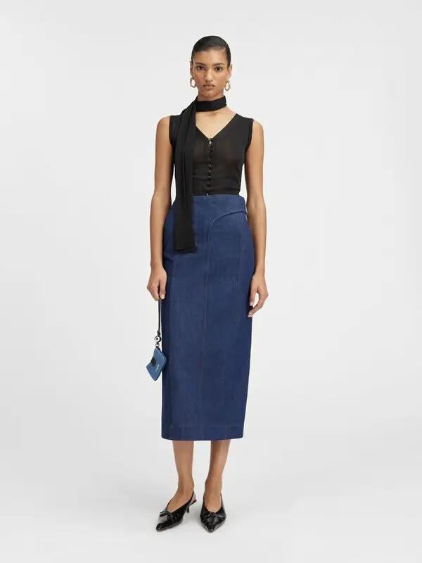 Jacquemus La Jupe De Nimes Obra Denim Midi Skirt