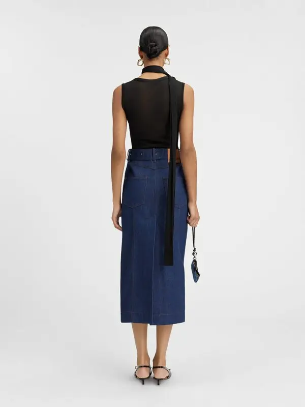 Jacquemus La Jupe De Nimes Obra Denim Midi Skirt