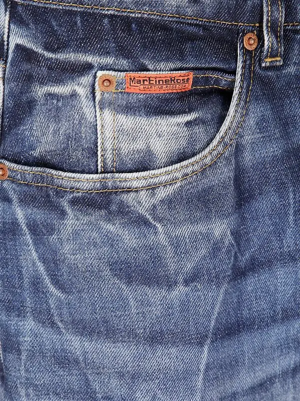 Martine Rose Mid-length Denim Shorts - Blue