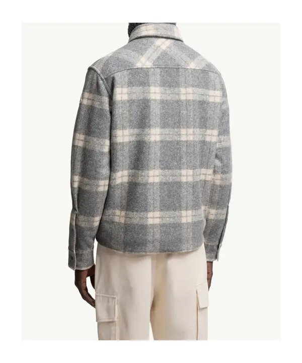 Moncler Logo Patch Zip-up Tartan Shirt