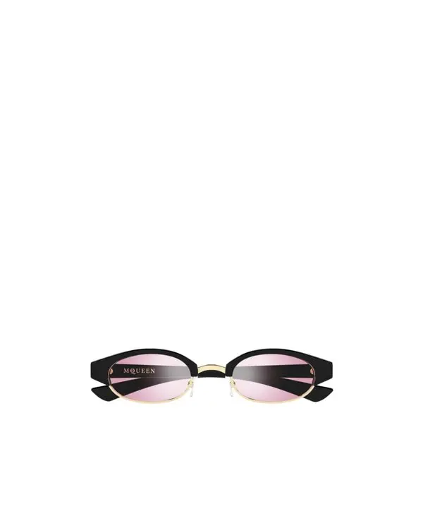 Alexander McQueen Oval Frame Sunglasses - Black