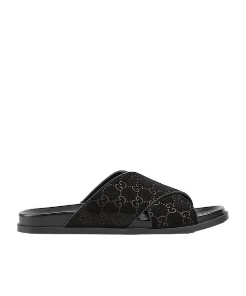 Gucci Monogram Criss-cross Slides