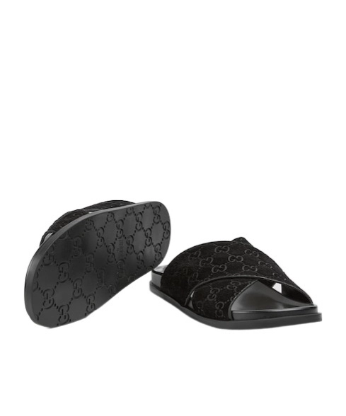 Gucci Monogram Criss-cross Slides