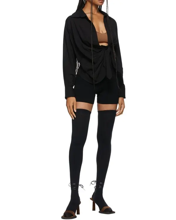 Jacquemus Bahia Tie-up Detailed Blouse - Black
