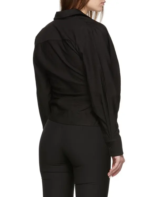 Jacquemus Bahia Tie-up Detailed Blouse - Black
