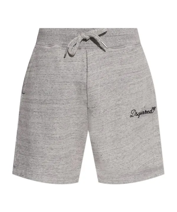 Dsquared2 Logo Embroidered Drawstring Shorts - Gray