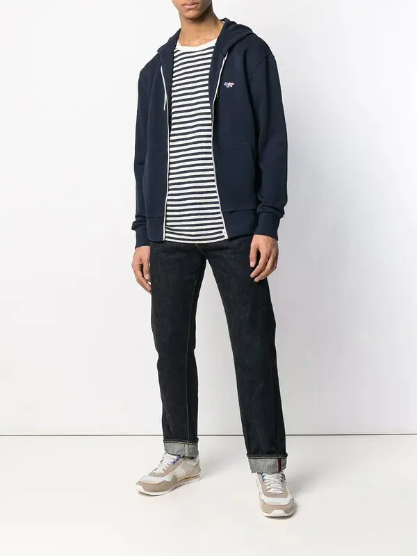 Maison Kitsuné Logo Patch Zip-up Hoodie