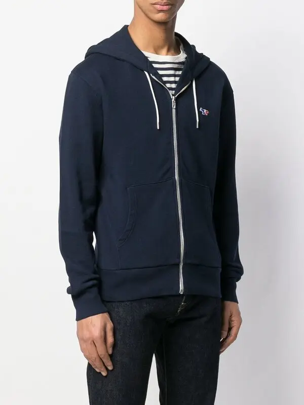 Maison Kitsuné Logo Patch Zip-up Hoodie