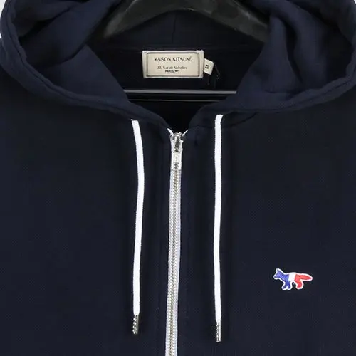 Maison Kitsuné Logo Patch Zip-up Hoodie