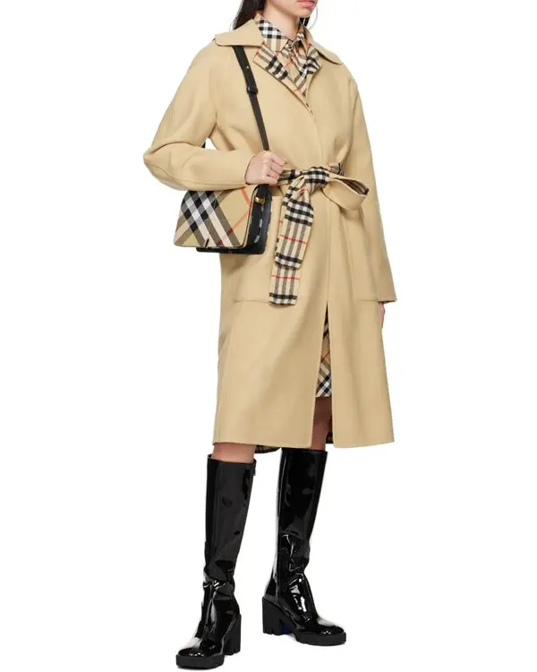 Burberry Snip Checked Foldover-top Shoulder Bag - Sand-colored