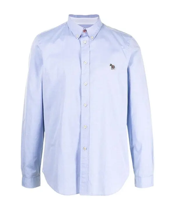 Paul Smith Zebra Patch Long-sleeved Shirt - Blue