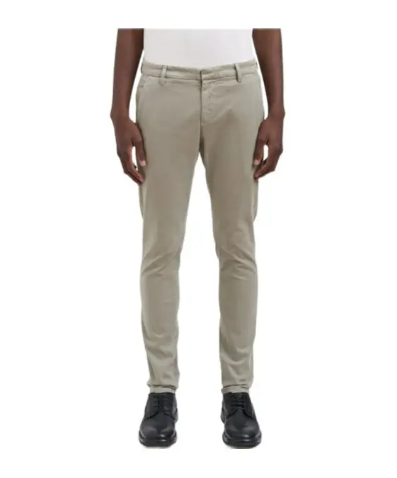 DONDUP Logo Trimmed Trousers - Gray