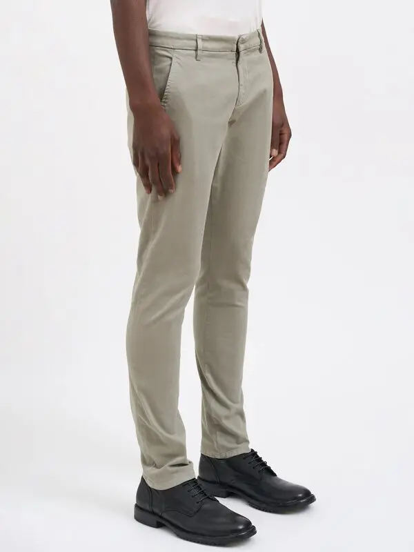 DONDUP Logo Trimmed Trousers - Gray