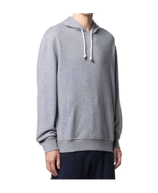Brunello Cucinelli Cotton-blend Hoodie With Ribbed Trim - Gray