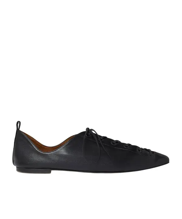 Stella McCartney Pointed Toe Lace-up Loafers - Black