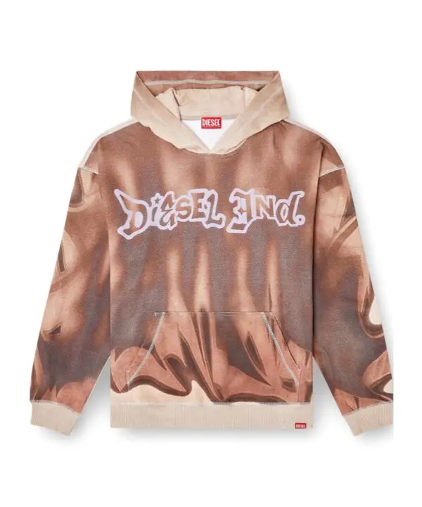 DIESEL® Printed Logo Hoodie - Brown
